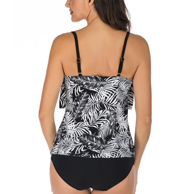 Print Black Polyester Swim Suit Women's one piece suit